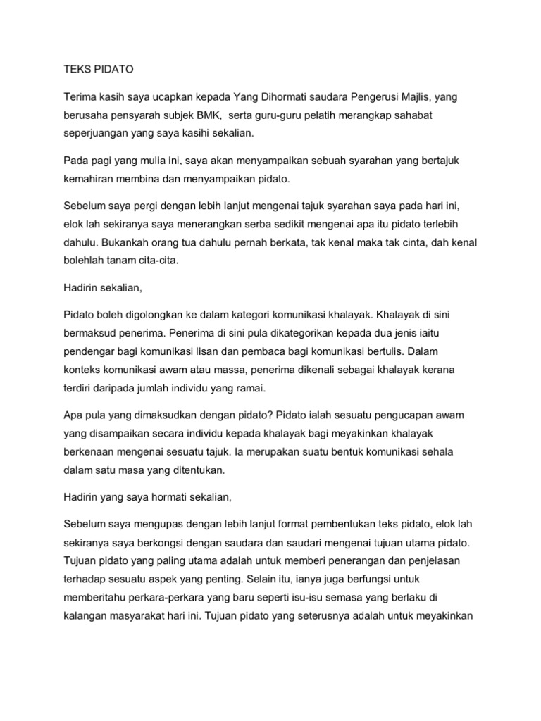 Format dan Contoh Pidato Efektif | PDF