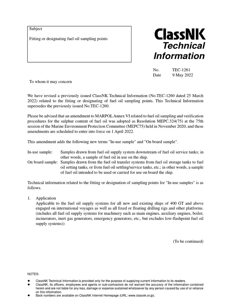Fuel Sampling Points for Ships | PDF | Pipe (Fluid Conveyance) | Fuel Oil