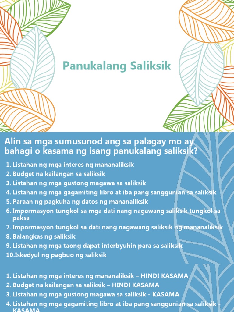 Panukalang Saliksik Day 2 5 | PDF
