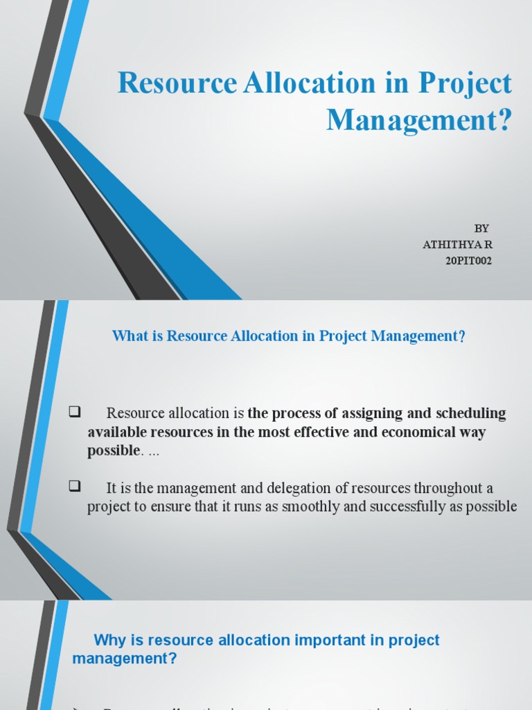 Resource Allocation In Project Management Pdf Applied Mathematics