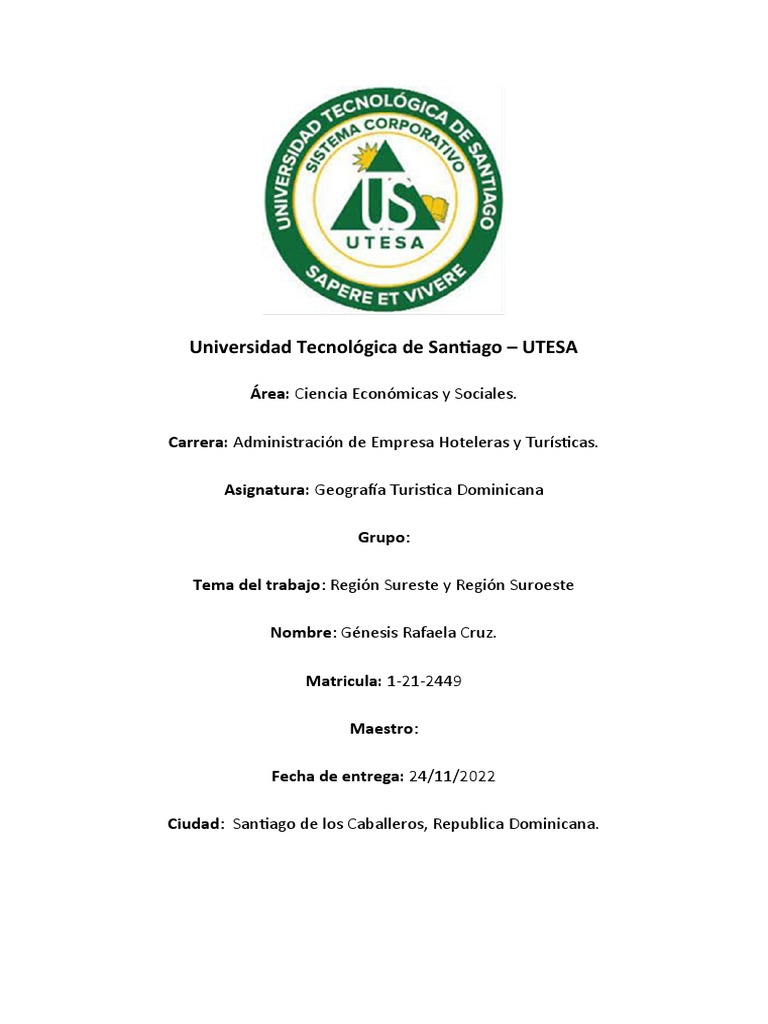 Region Sureste y Suroeste Claribel | PDF | República Dominicana ...