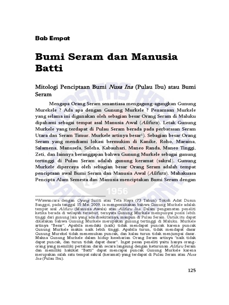 Makna Gunung Murkele bagi Orang Seram | PDF