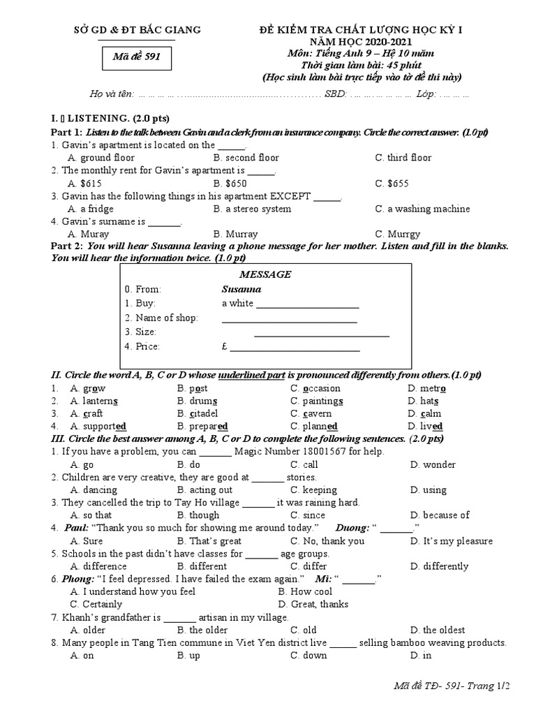 ANH 9 Mã TĐ - 591 | PDF | Vietnam