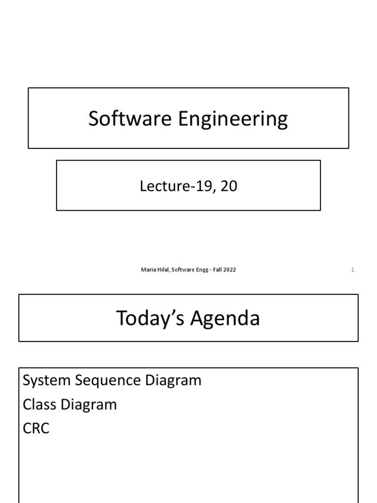 Lec 19, 20 System Sequence, Class Diagram, CRC | PDF | Inheritance ...