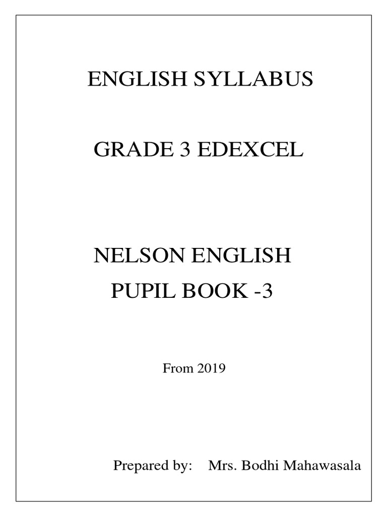 Nelson English Pupilbook 3 - Syllabus - 3 Edexel | PDF