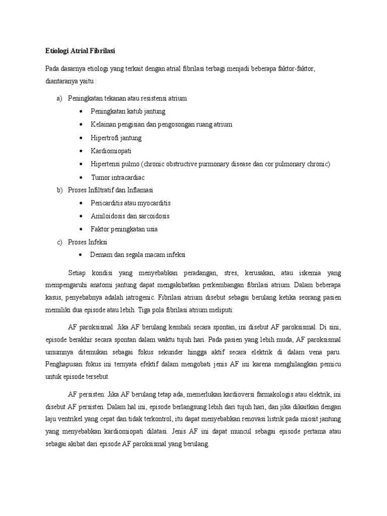 Etiologi Faktor Risiko Atrial Fibrilasi Dan CHF | PDF