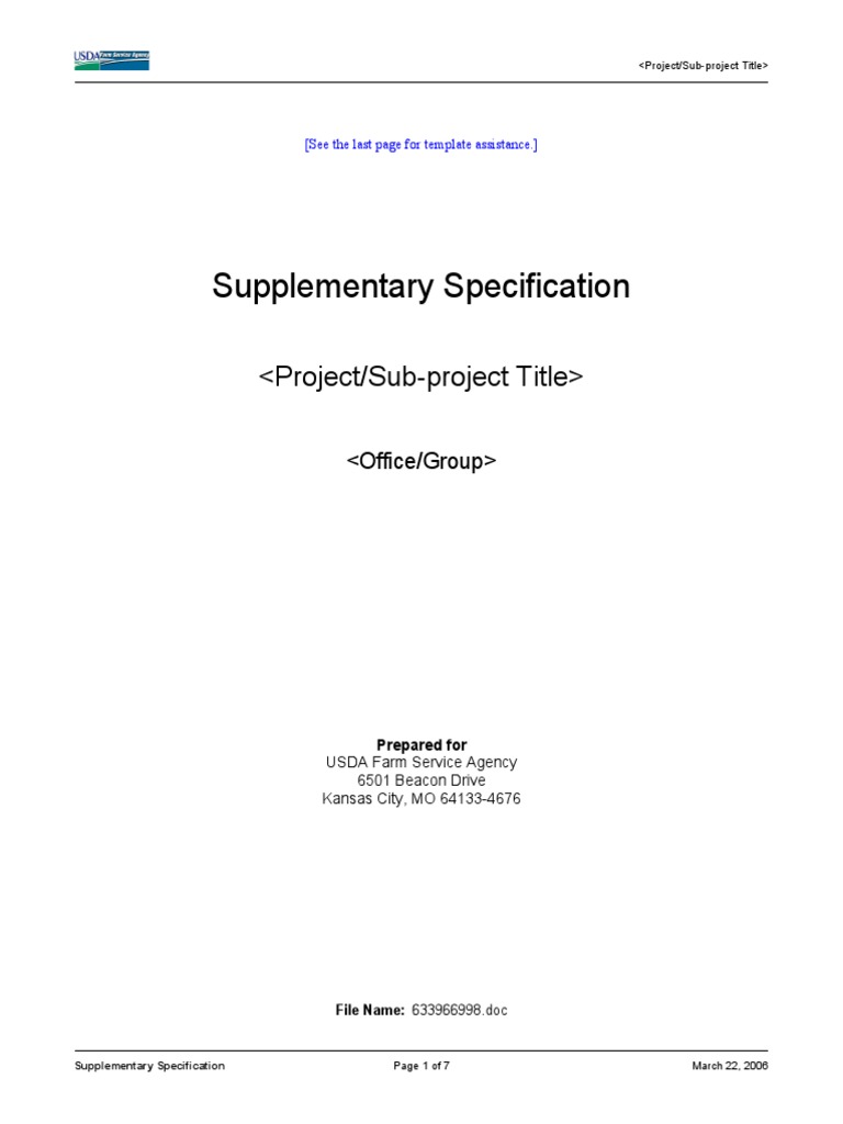 sdlc_template_sup_spec | PDF | Specification (Technical Standard ...