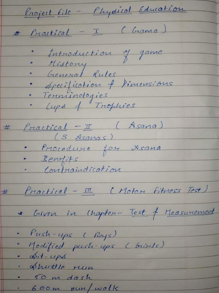 Practical File - Physical Education | PDF