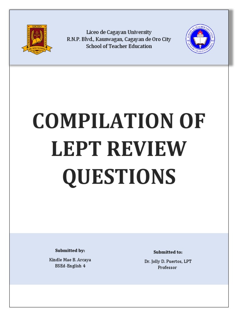 Arcaya - LET Reviewer Compilation | PDF | Odds