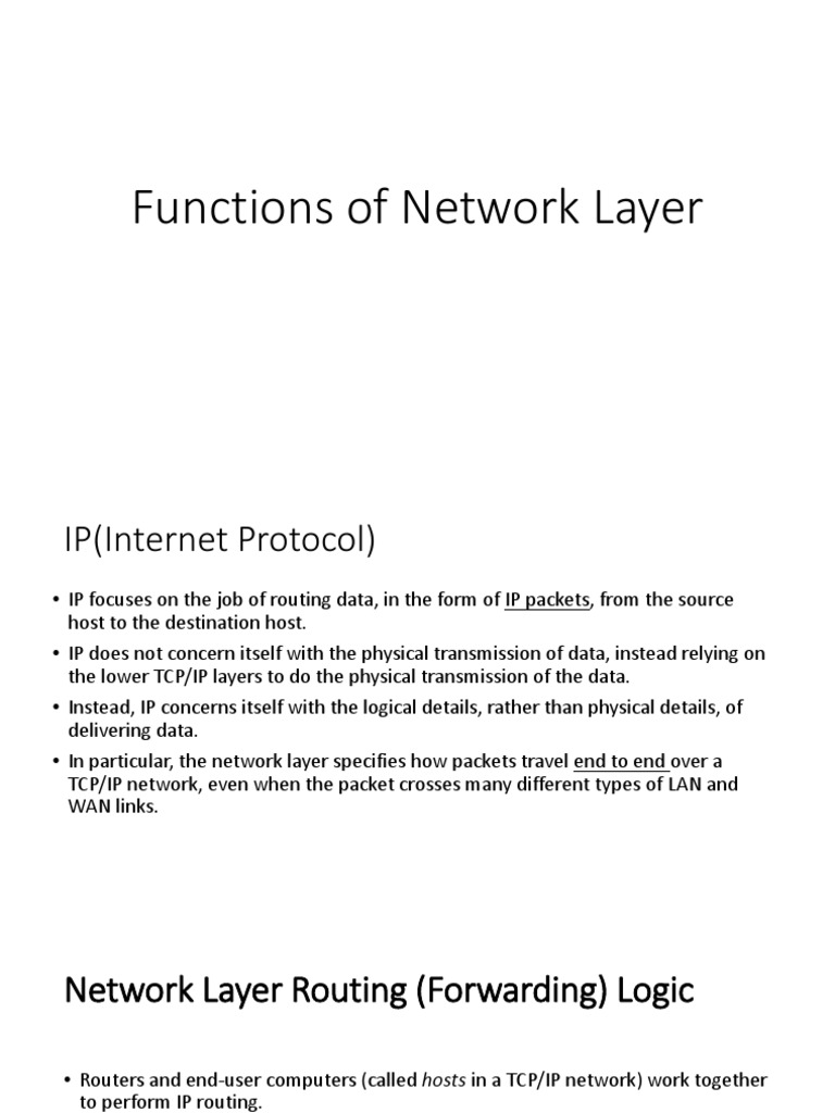 Functions of Network Layer | PDF | Internet Protocols | Router (Computing)