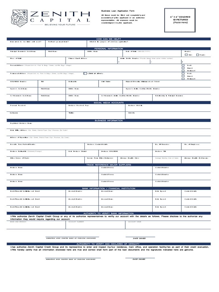 Fillable - Business Loan Application Form | PDF | Banks | Loans