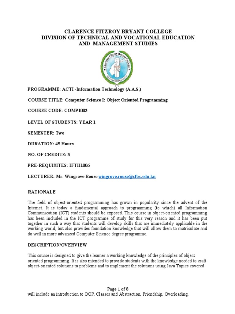 COMP1003 Object Oriented Programming 2021-2022 | PDF | Class (Computer ...