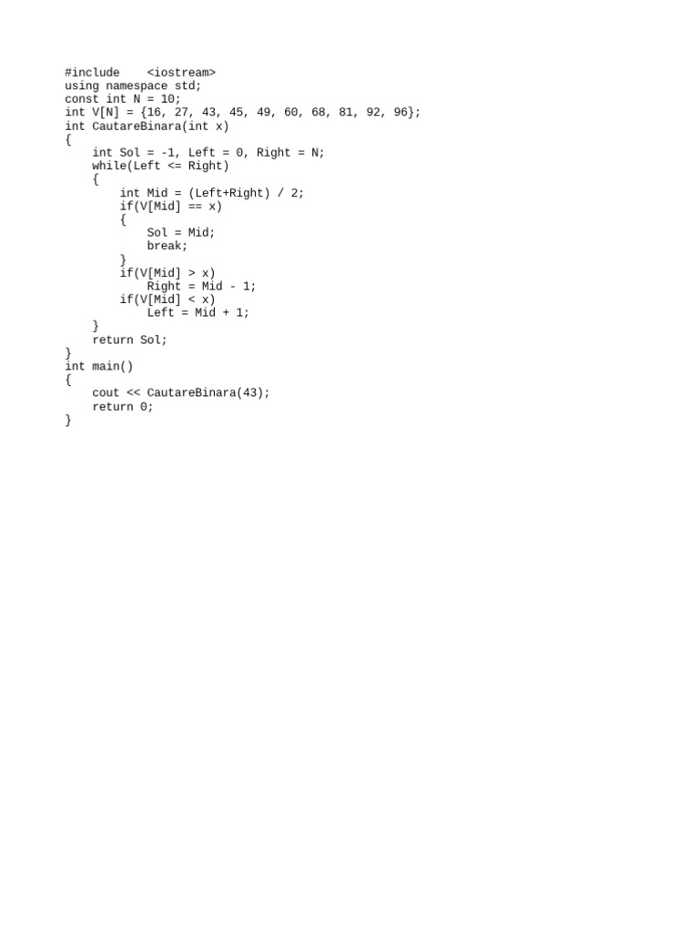 cautare binara | PDF