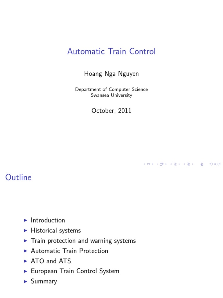 Automatic Train Control | Download Free PDF | Automation | Systems Theory