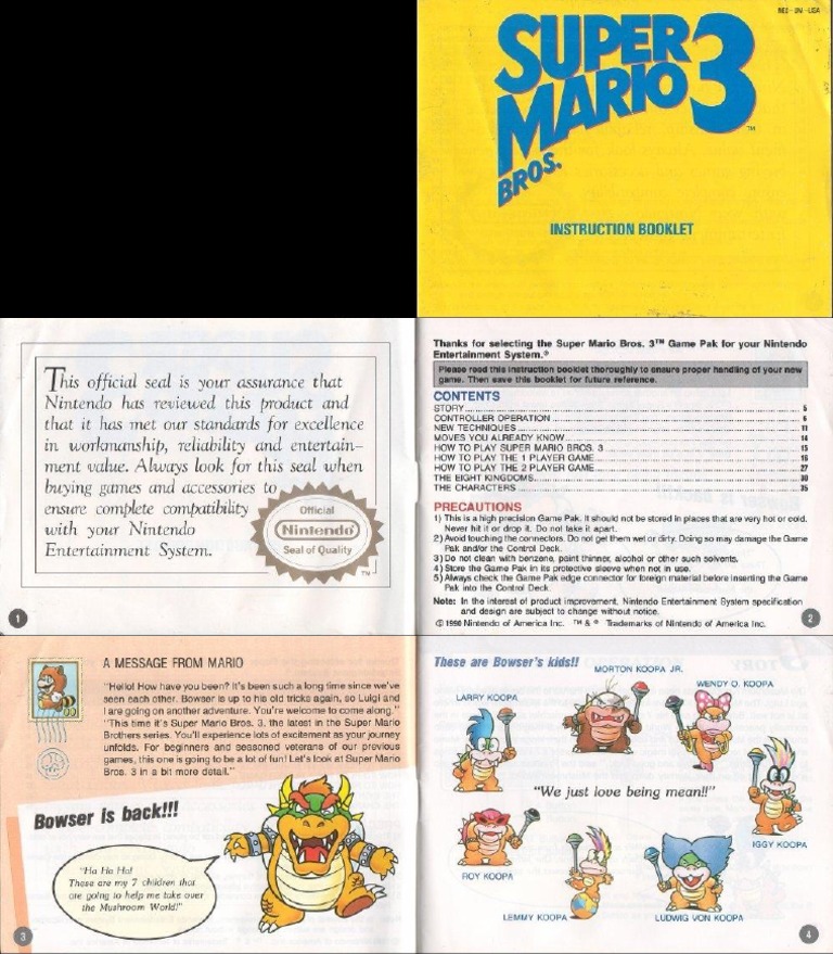 Super Mario Bros. 3 - 1990 - Nintendo | PDF
