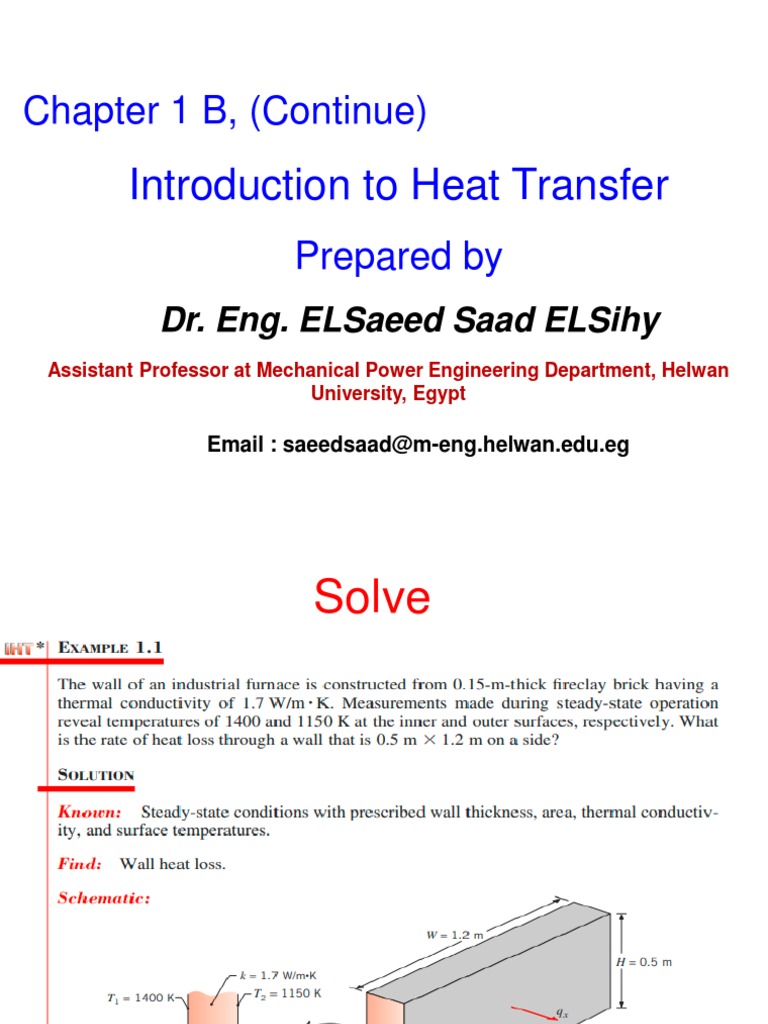 Chapter 1, B, Introduction To Heat Transfer | PDF | Heat Transfer ...
