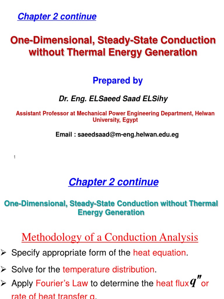 Thermal Analysis Of One Dimensional Steady State Conduction Through Plane Walls Tube Walls And