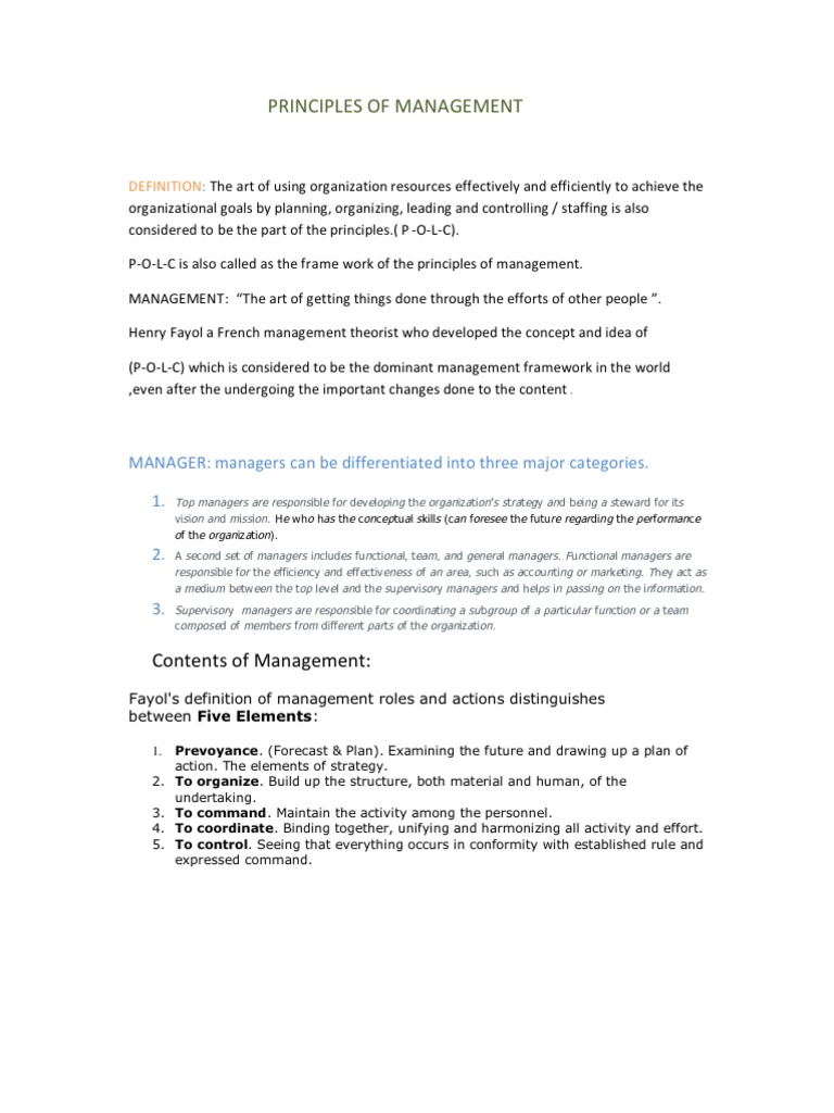 Priciples of Management | PDF