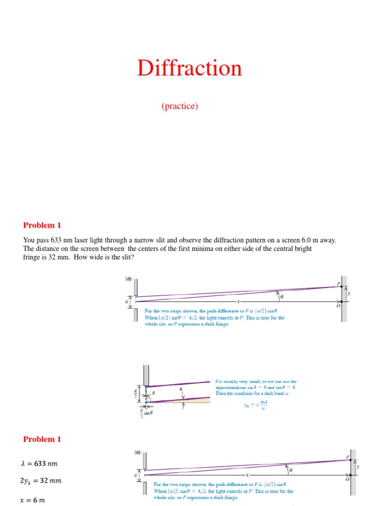 Diffraction Practice20210302 | PDF | Diffraction | Emission Spectrum