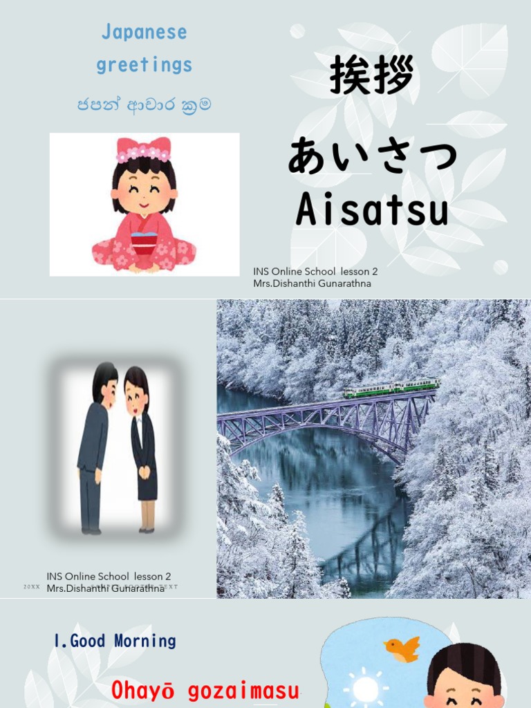 Japanese Greetings INS Online School Lesson | PDF