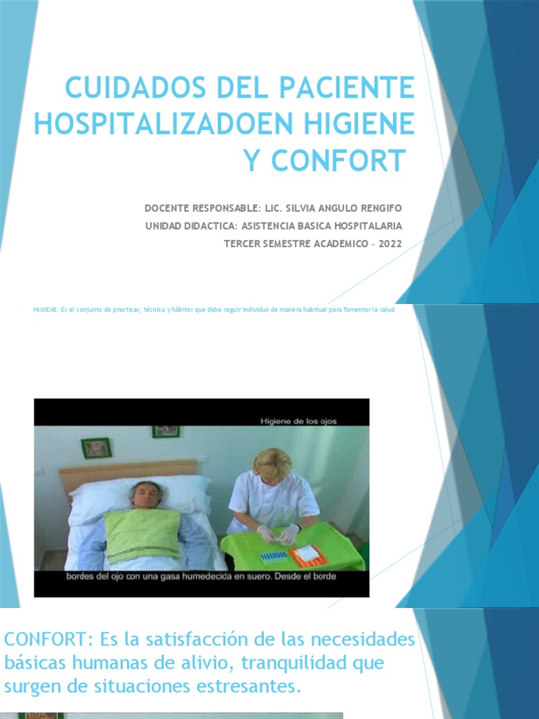 Higiene y Confort Del Paciente | PDF | Higiene | Especialidades Medicas