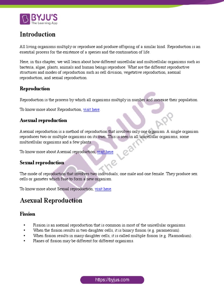 How Do Organisms Reproduce Class 10 Notes | PDF | Menstrual Cycle ...