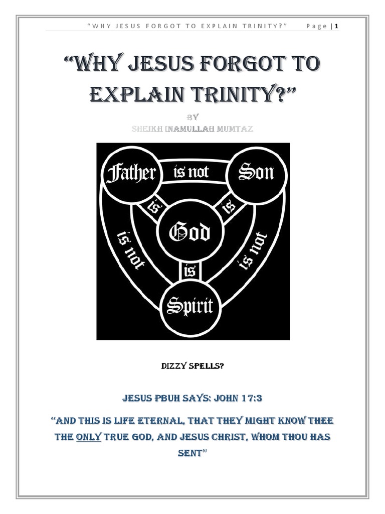 Why Jesus Forgot To Explain Trinity (By Inamullah Mumtaz) | PDF ...
