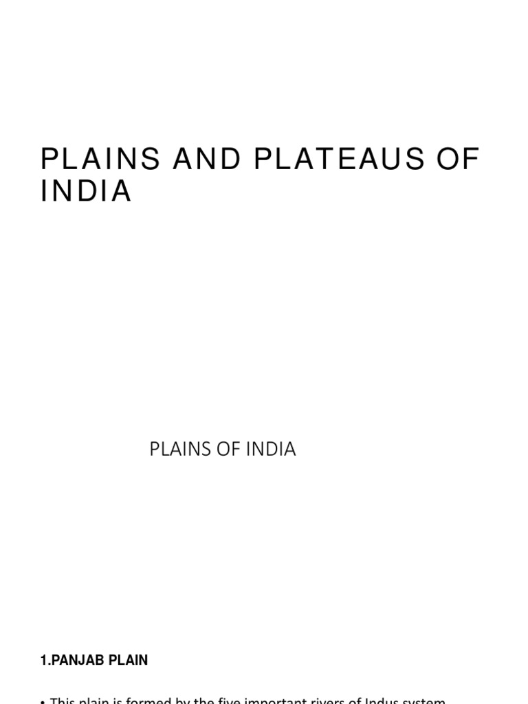 Plains and Plateaus of India | PDF | Plateau | Landscape