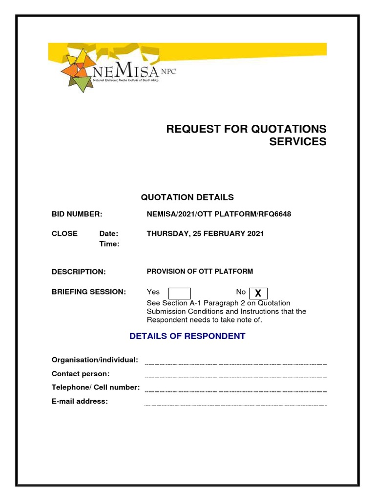 Ott Platform RFQ | PDF | Invoice | Mobile App