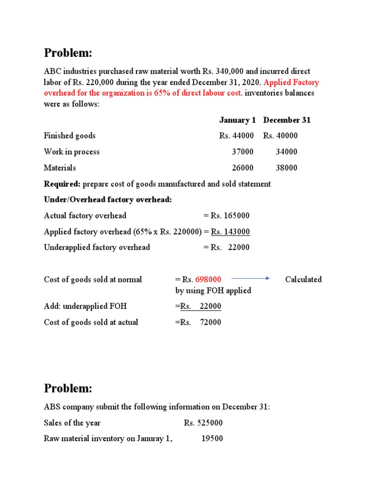 Cost of Good Manufactured and Sold Statement | PDF | Cost Of Goods Sold ...