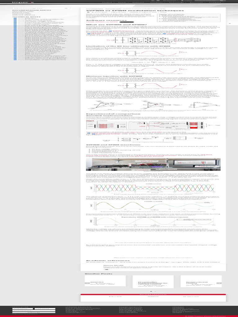 Svpwm Vs Spwm Modulation Techniques Imperix Power Electronics Pdf Power Inverter Power