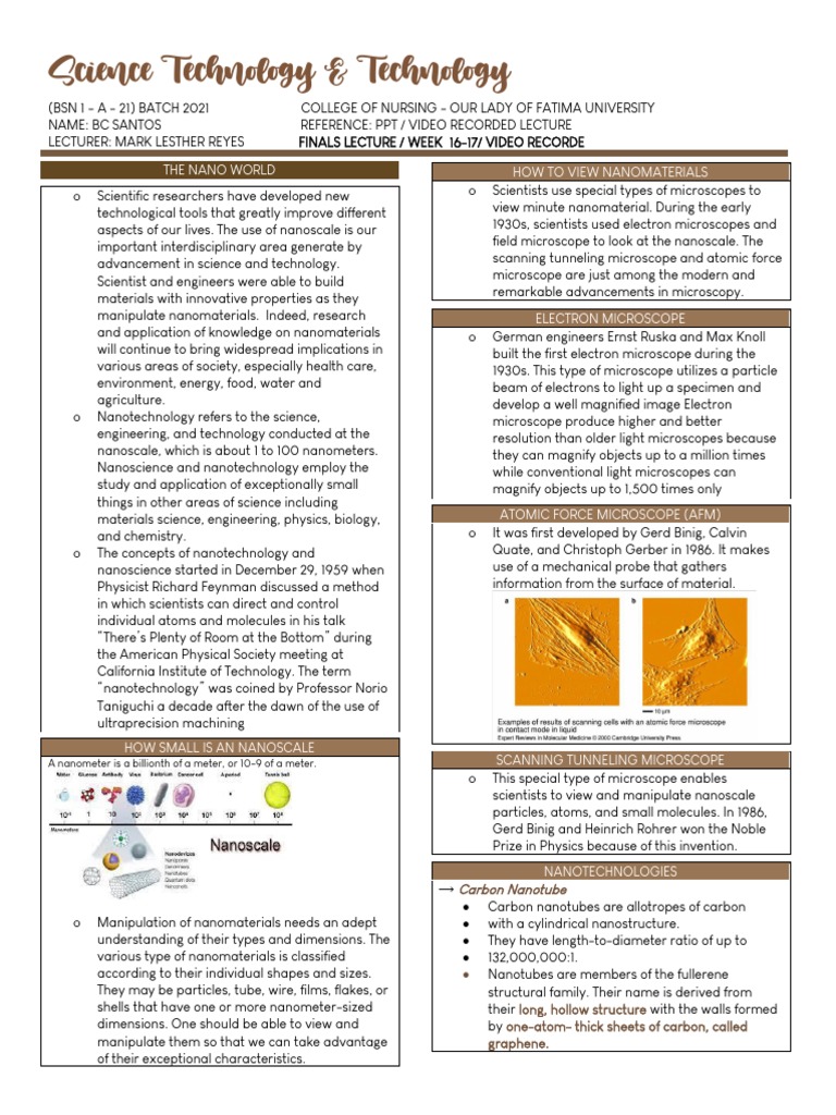 Stas Week 16-17 Nano World | PDF | Nanotechnology | Microscope