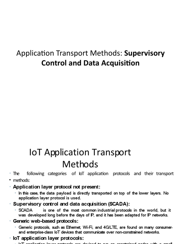 Application Transport Methods | PDF | Internet Protocols | Scada