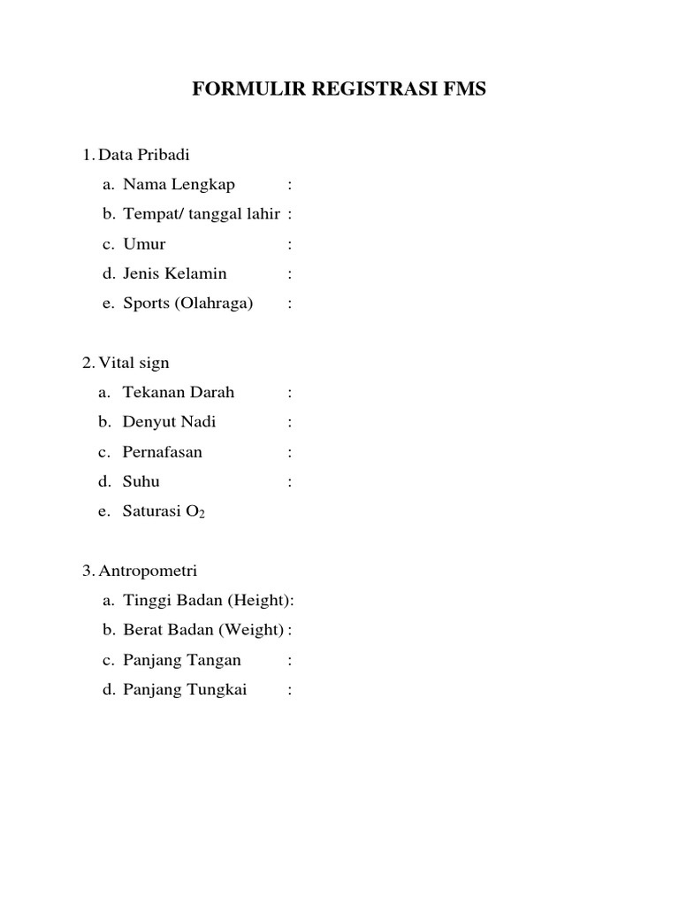 Form FMS | PDF | Foot | Musculoskeletal System