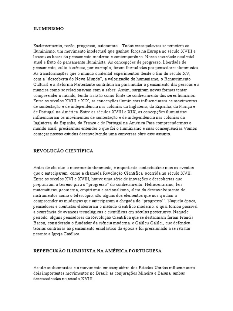 ILUMINISMO (1) | PDF | Iluminismo | Science