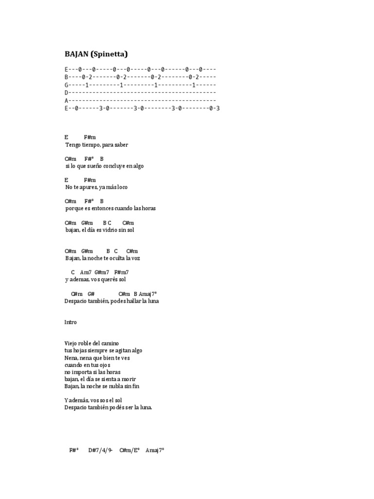 Bajan (Spinetta) | PDF