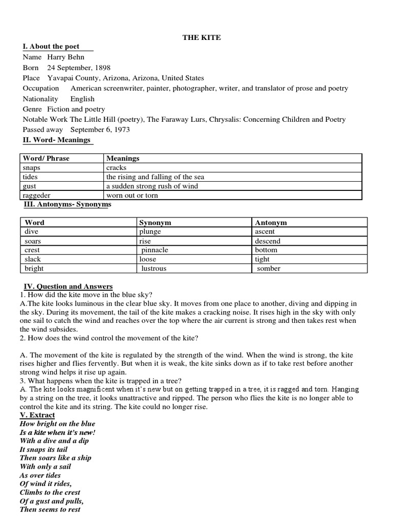 Soaring Through the Skies: An Analysis of Harry Behn's Poem "The Kite ...