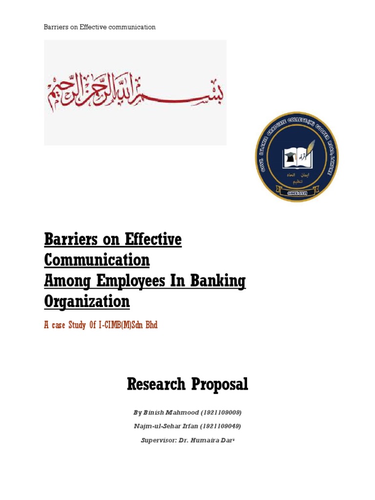 Barriers to Effective Communication in Banking Organizations: A Case ...