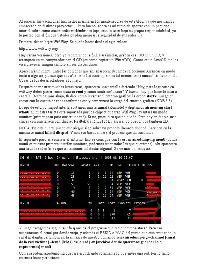 Tutorial Wifiway | PDF | Interfaz de línea de comando | Punto de acceso ...