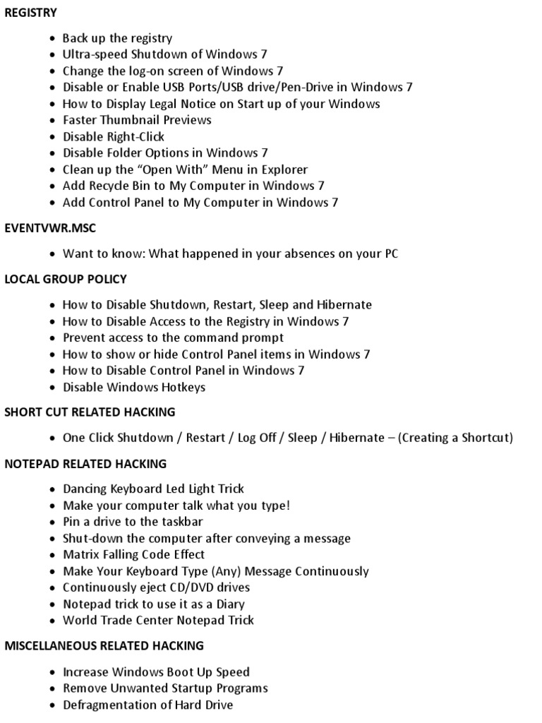 Hacking Related | Download Free PDF | Windows Registry | Windows 7