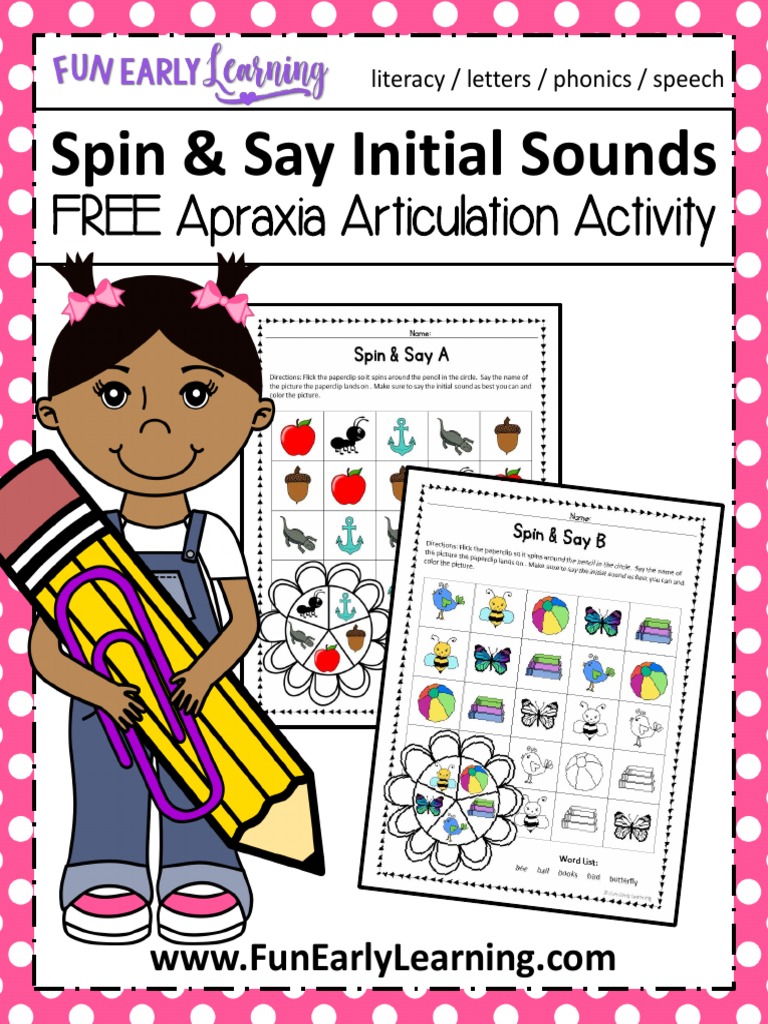 Spin and Say Initial Sounds | PDF | Websites | Computer File