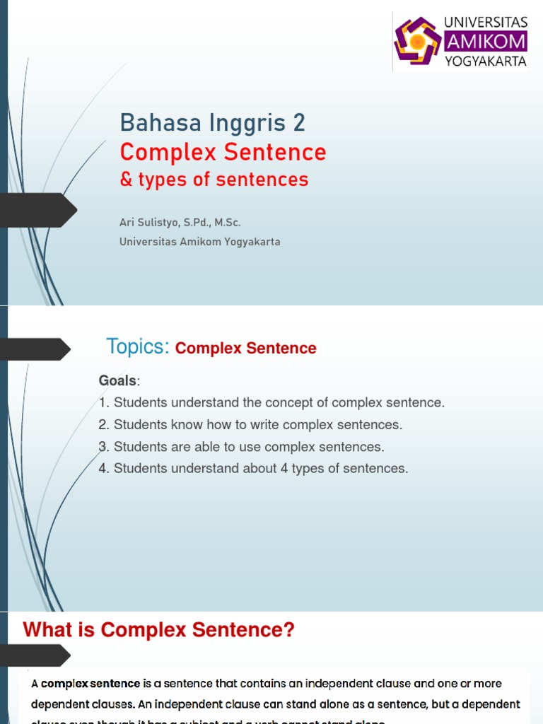 Materi Pertemuan 10 - Complex Sentence | PDF | Linguistics | Language Mechanics