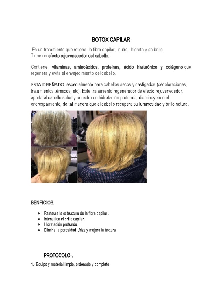 Guía del Botox Capilar: Aplicación y Beneficios | PDF | Cocina, comidas ...