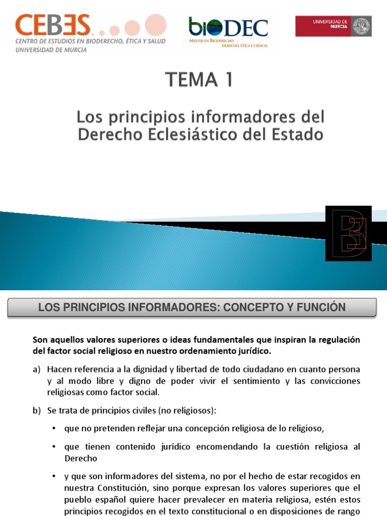 T1. Principios Informadores | PDF | Secularidad | Libertad de religión