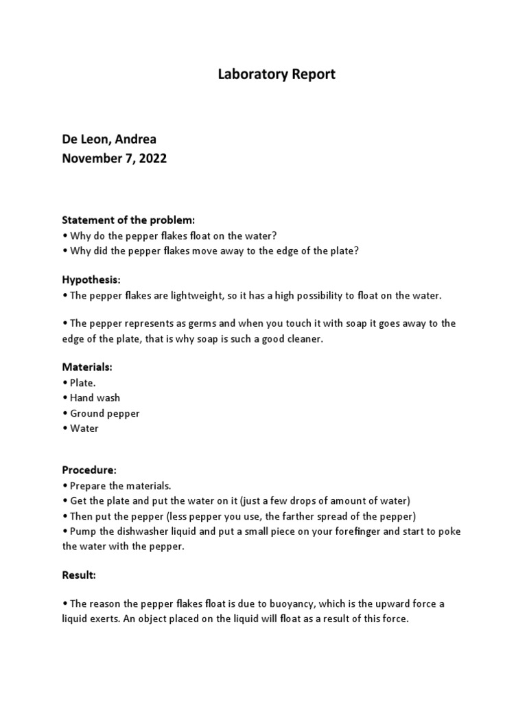 Gen chem lab report | PDF