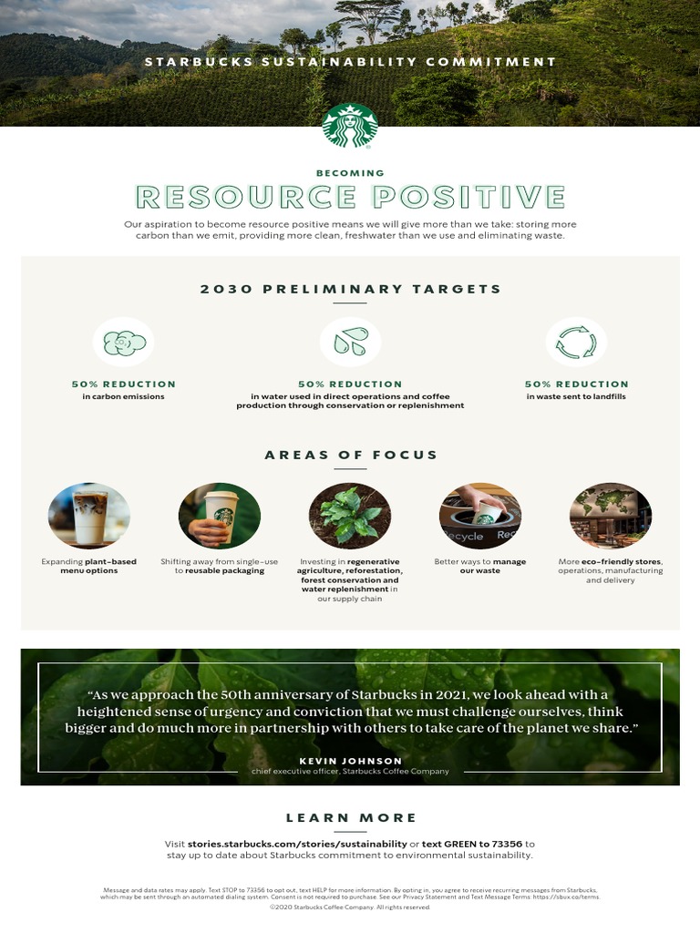 Starbucks Sustainability Commitment Infographic | PDF | Starbucks | Waste