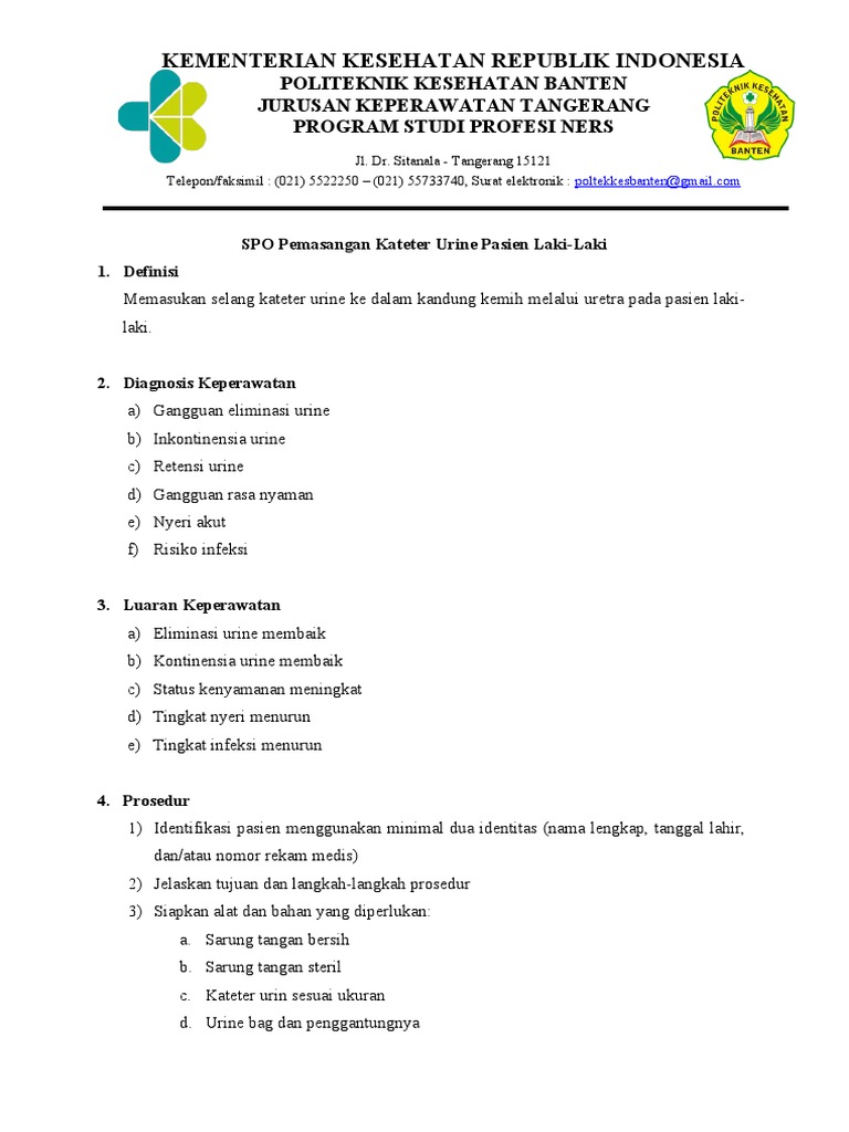 SPO Pemasangan Kateter | PDF