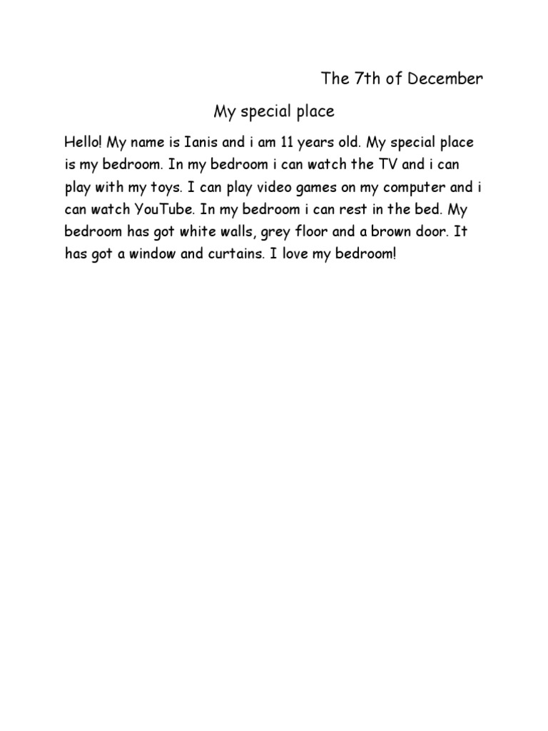 My Special Place | PDF