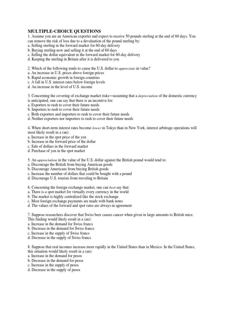 Practice Set 2 For Quiz 3 | PDF | Foreign Exchange Market | Exchange Rate