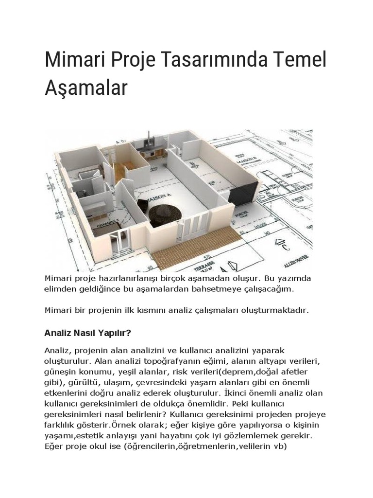 MİMARİ PROJE AŞAMALARI | PDF